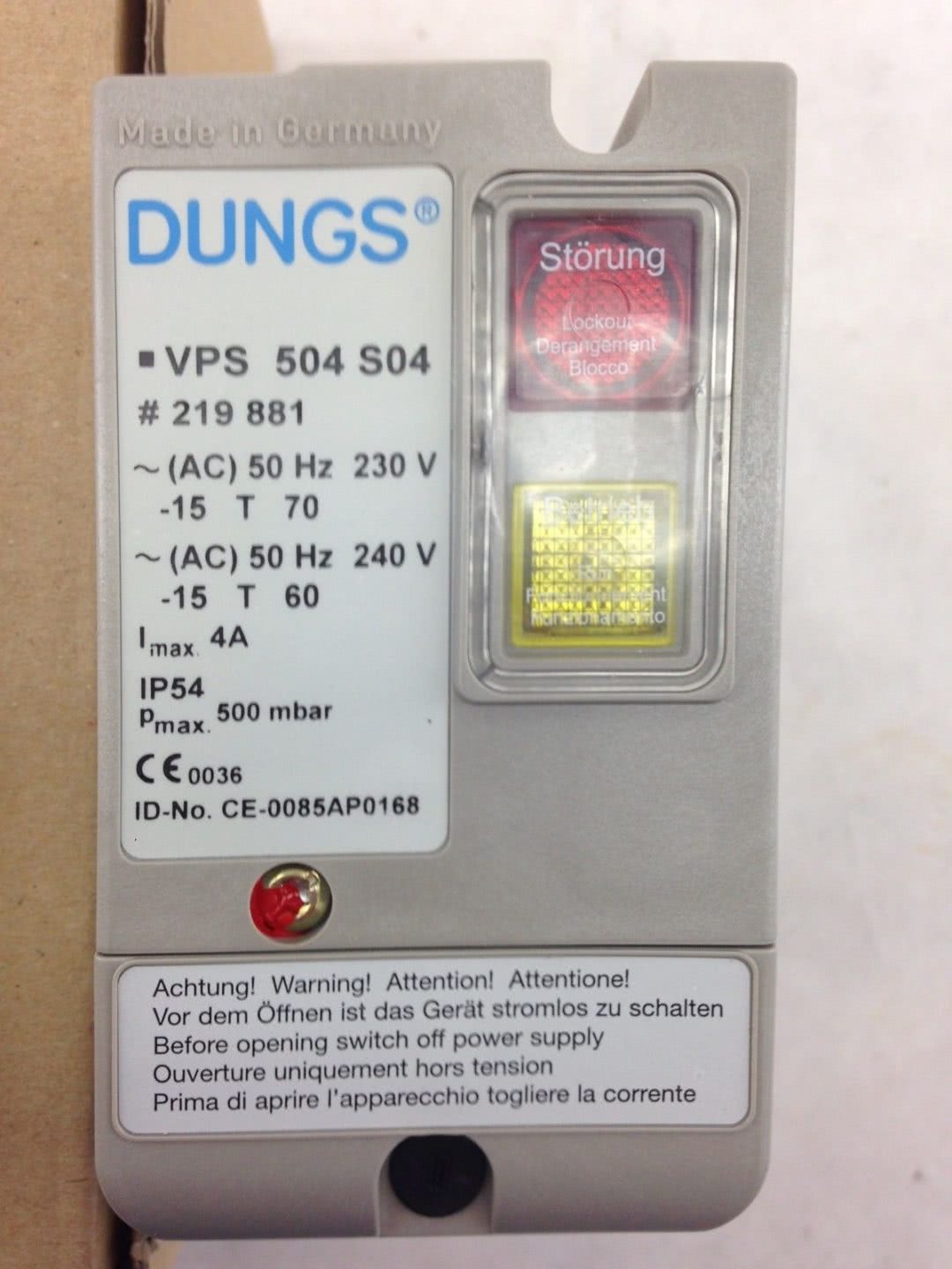 DUNGS VPS 504 S04 P/N 219881 VALVE TESTING SYSTEM (B407)