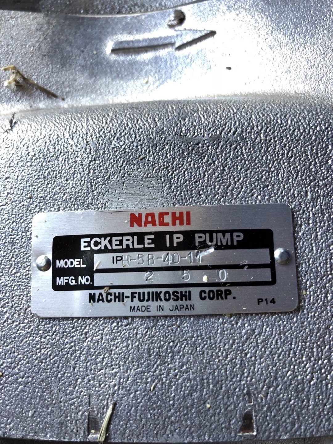 NACHI IPH-5B-40-11 IPH SERIES IP PUMP MFG. NO 250