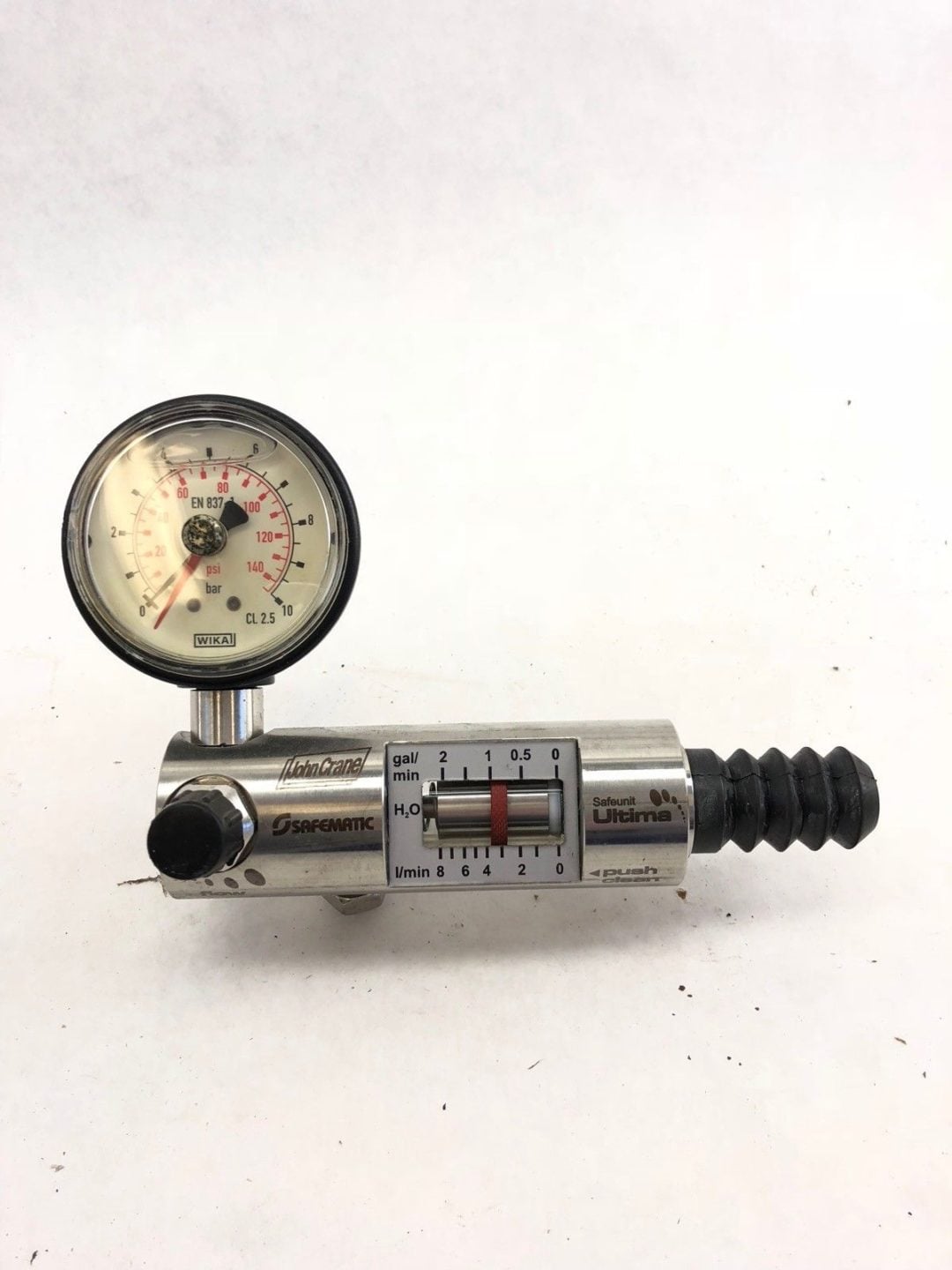 JOHN CRANE SAFEMATIC SAFEUNIT ULTIMA 0-10 BAR 0-140 PSI FLOWMETER, (B452)