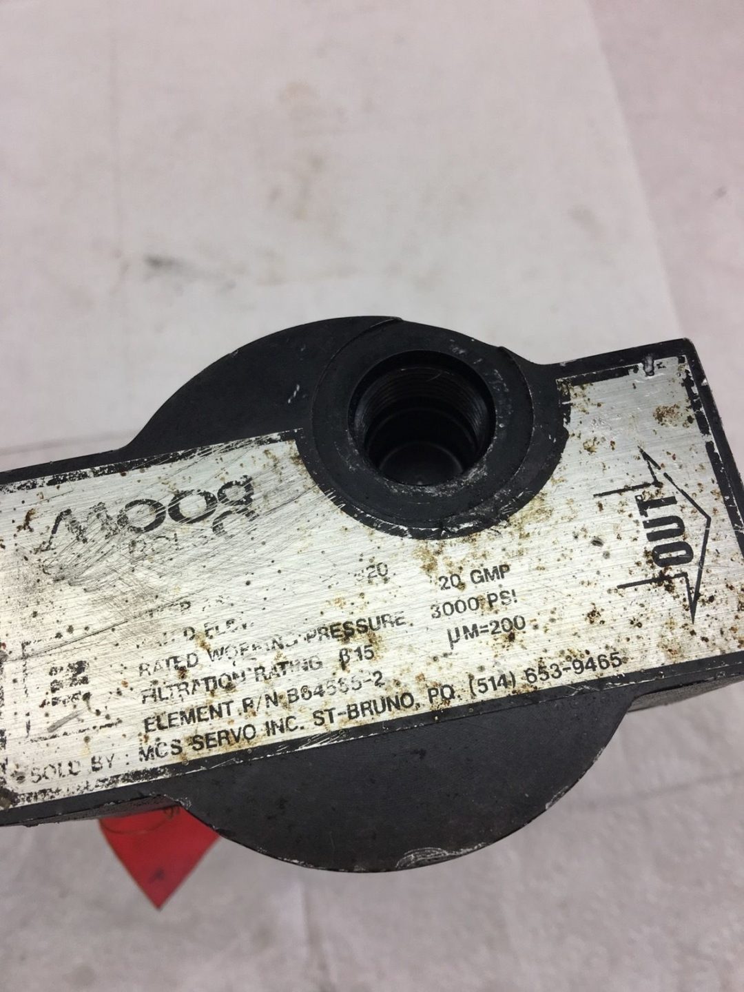 MOOG 20 GMP HYDRAULIC FILTER WITH B64565-2 ELEMENT, (HP PT)