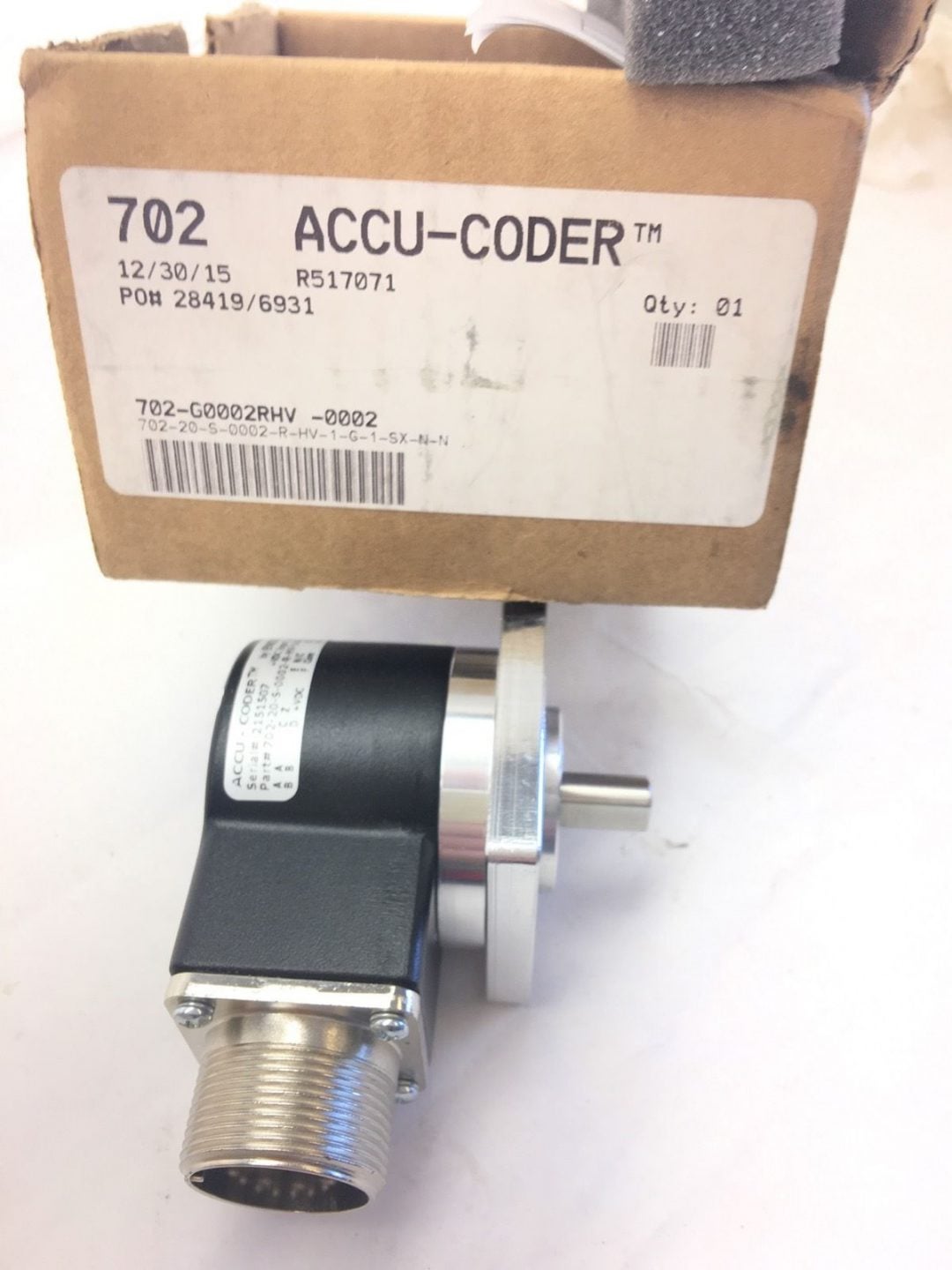 ACCU-CODER 702-G0002RHV-0002 702-20-S-0002-R-HV-1-G-1-SX-N-N ENCODER, B378