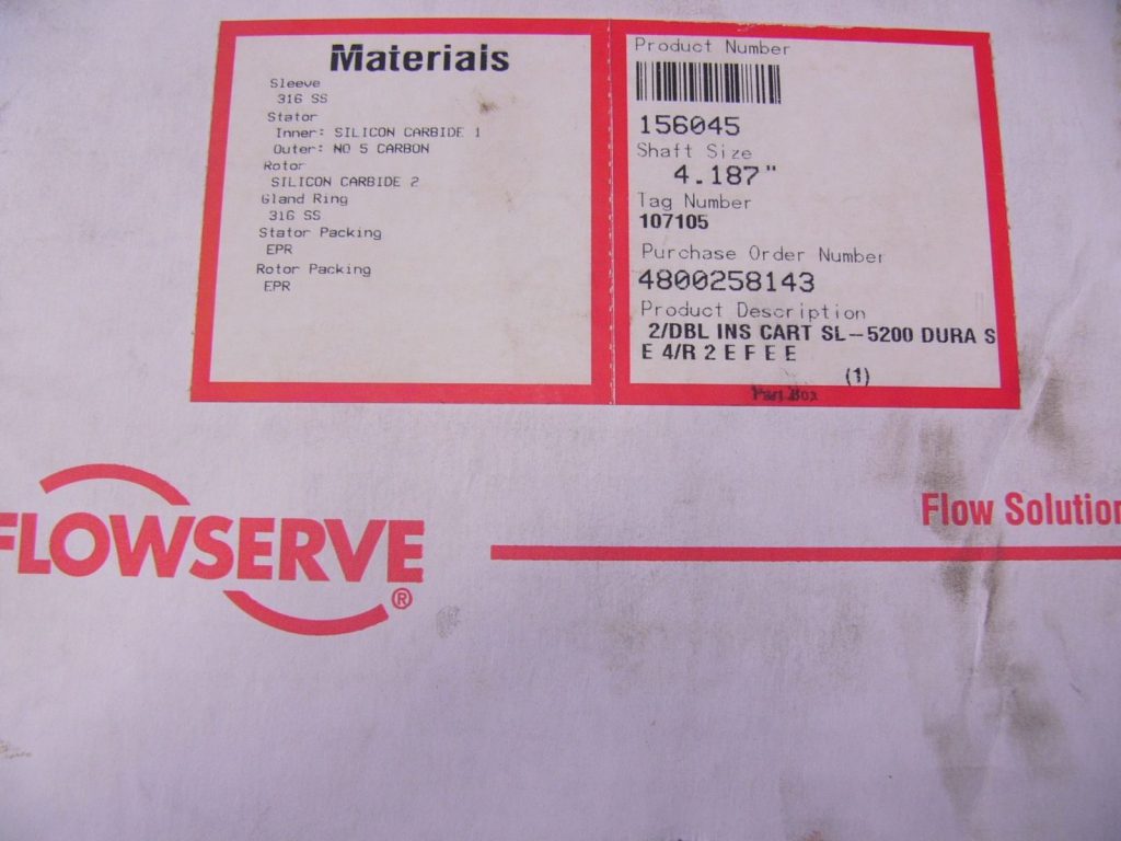 FLOWSERVE SL-5200 DURA DUAL CARTRIDGE SEAL IN FACTORY PACKING (B109)