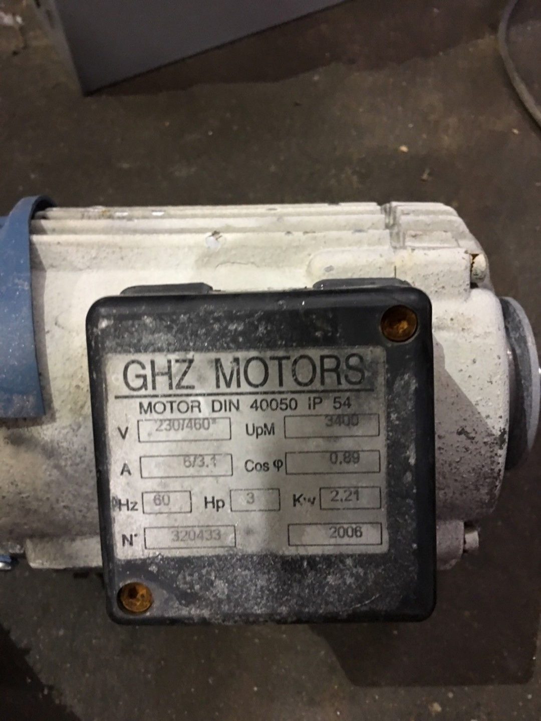 GHZ DIN 40050 IP 54 230/460 VAC 3HP ELECTRIC MOTOR, (NM4PT)