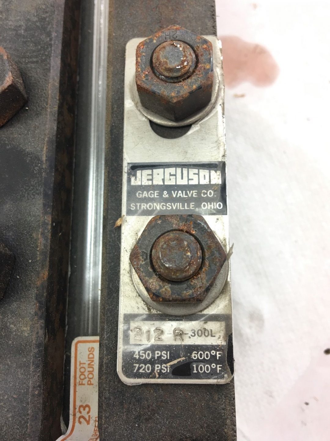 Jerguson 212-R-300L Series 300L Low Pressure Armored Level Gages, B373