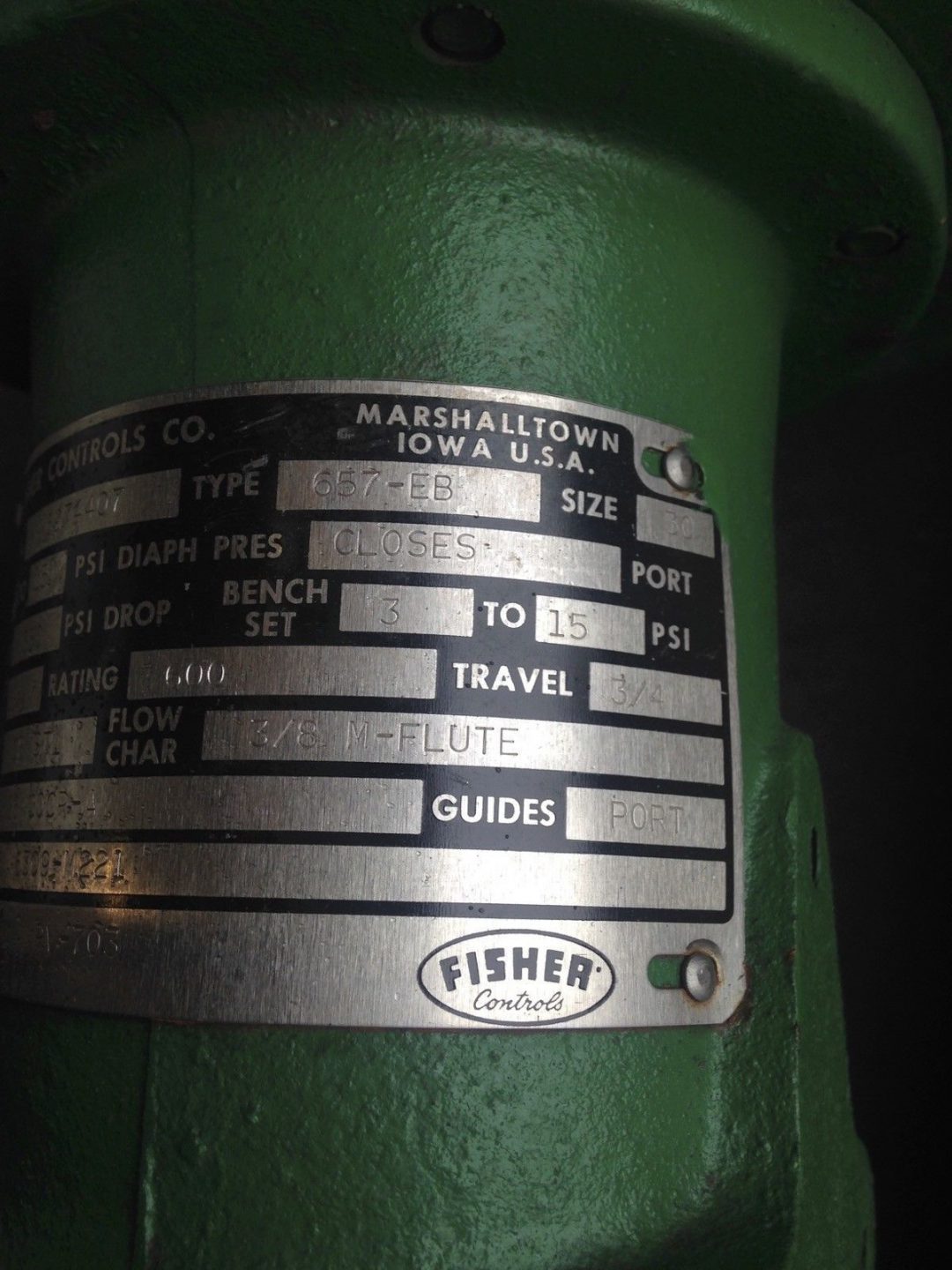 FISHER CONTROLS TYPE 657 ACTUATOR SIZE 30