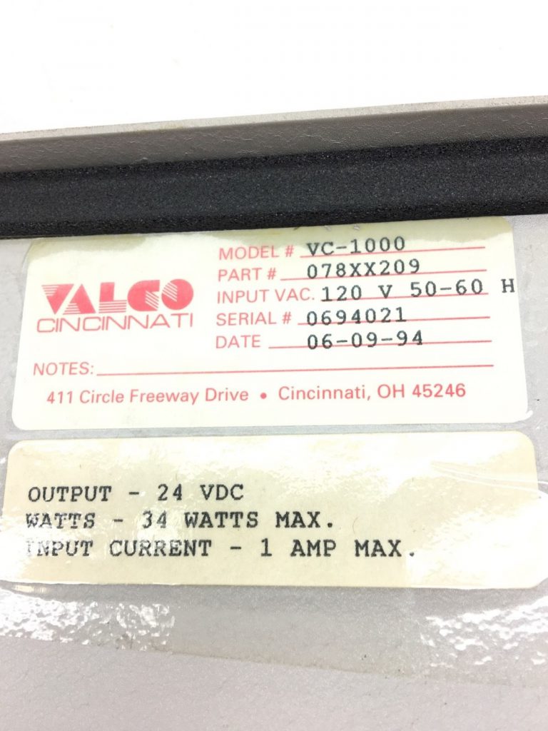 Valco Cincinnati VC-1000 078XX209 Glue Pattern Control Module Enclosure B14