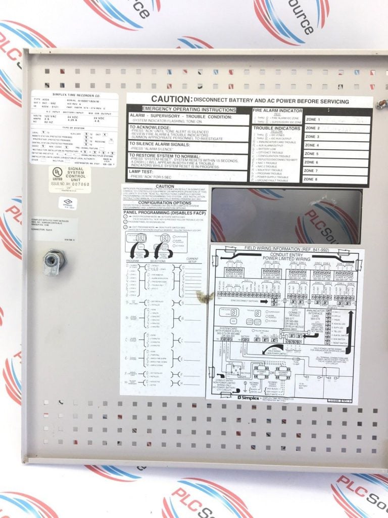 SIMPLEX 4004-9101 FIRE ALARM CONTROL PANEL with KEY 841-992