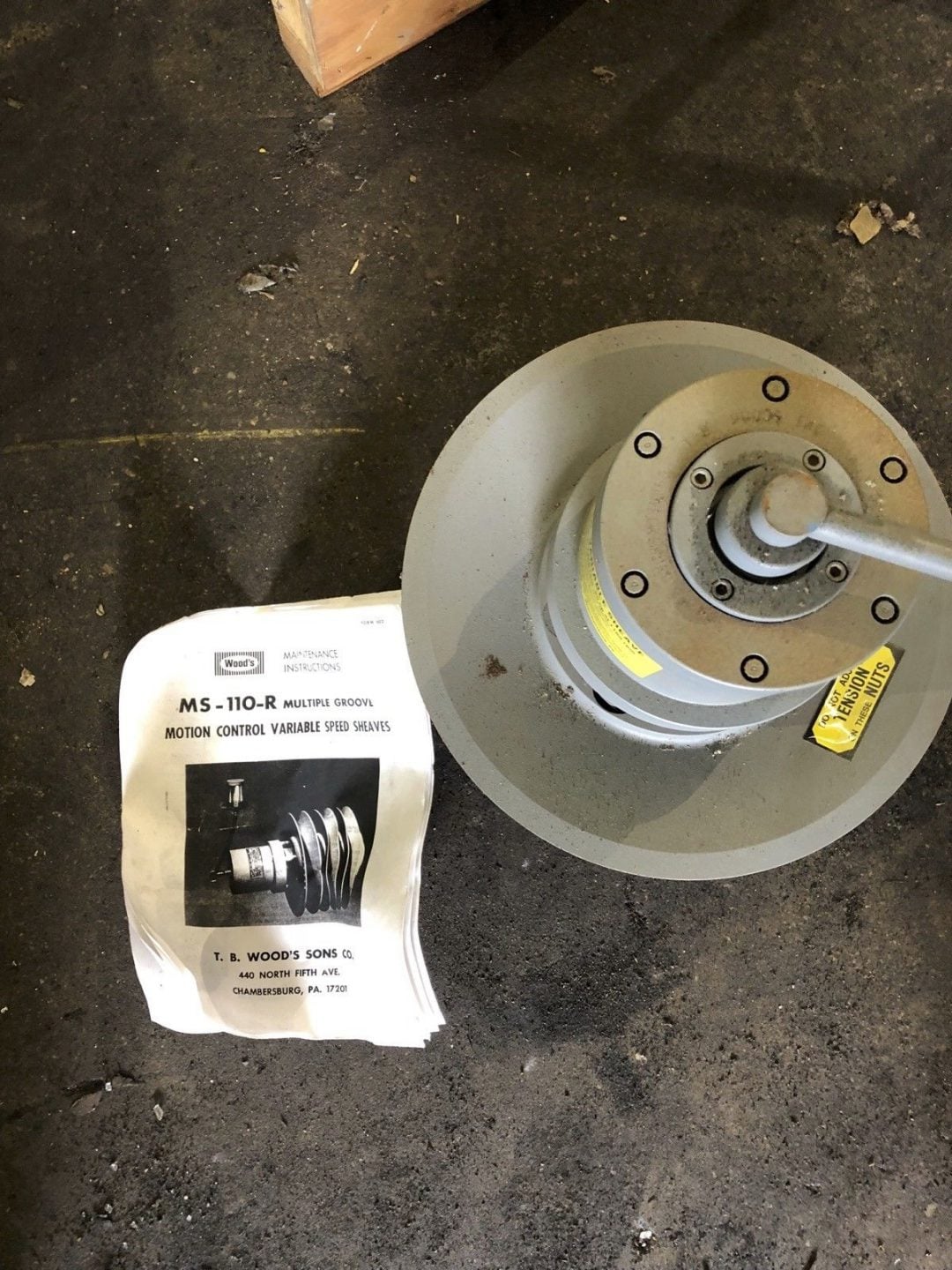 WOODS MS-110-2R MULTIPLE GROOVE MOTION CONTROL VARIABLE SPEED SHEAVE