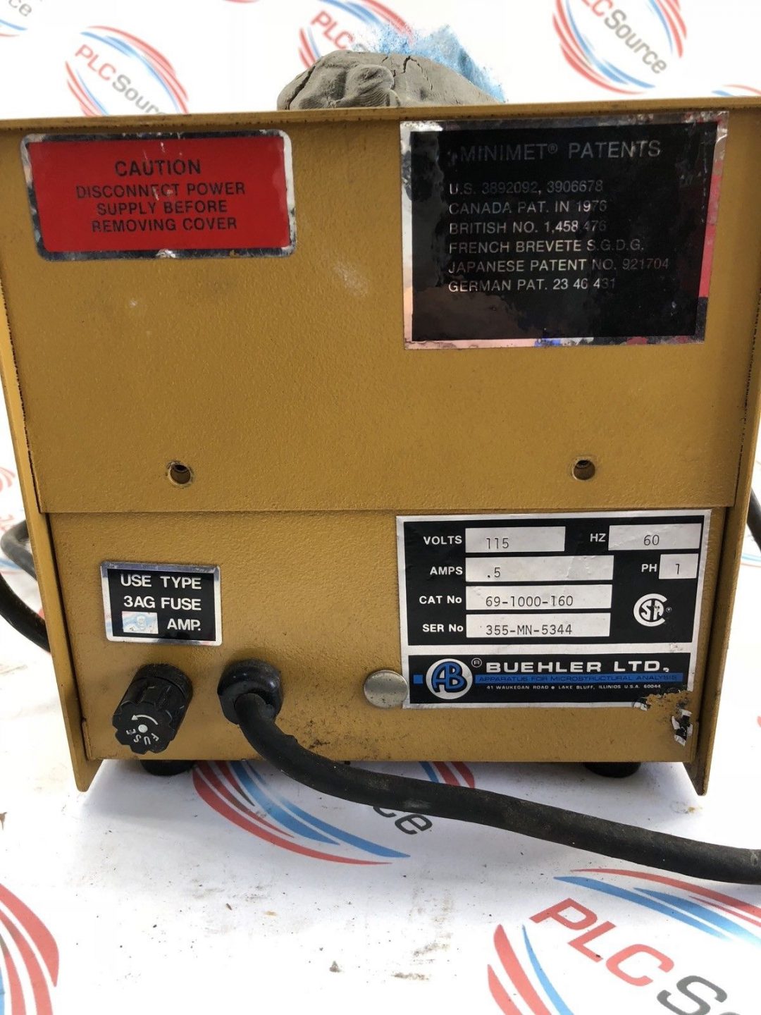 BUEHLER 69-1000-160 MINIMET TABLE TOP POLISHER/GRINDER 115VAC 60HZ