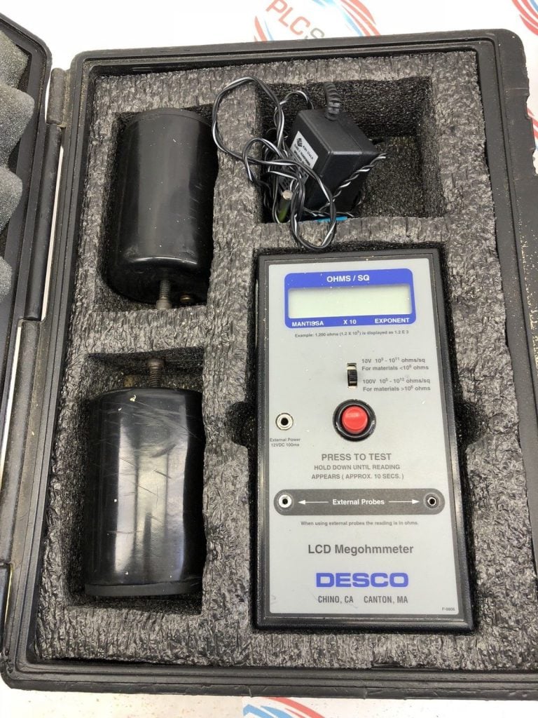 DESCO 19770 LCD MEGOHMMETER SURFACE RESISTANCE TEST KIT, 9 VOLT