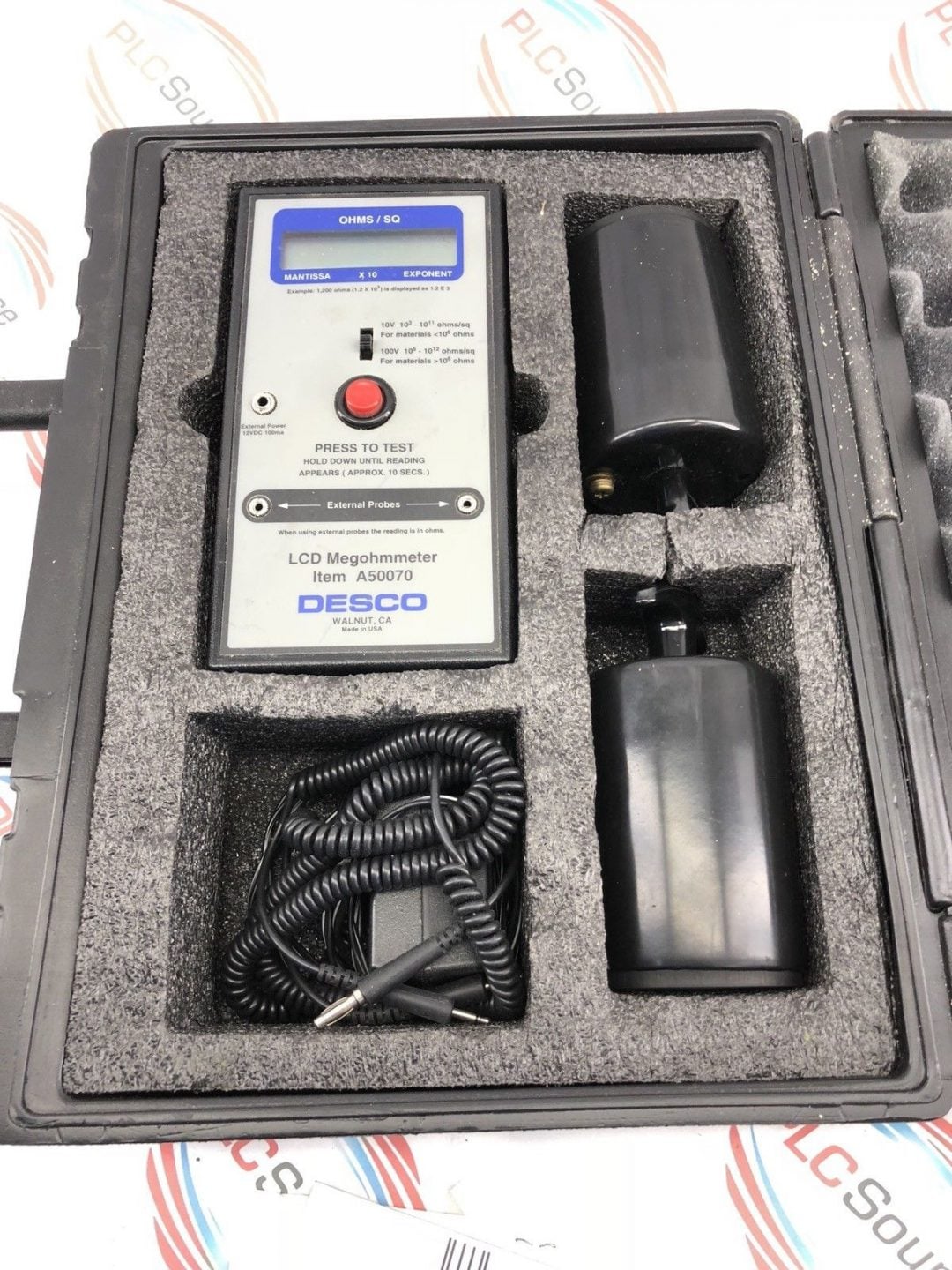 DESCO A50070 LCD MEGOHMMETER SURFACE RESISITIVITY TEST KIT