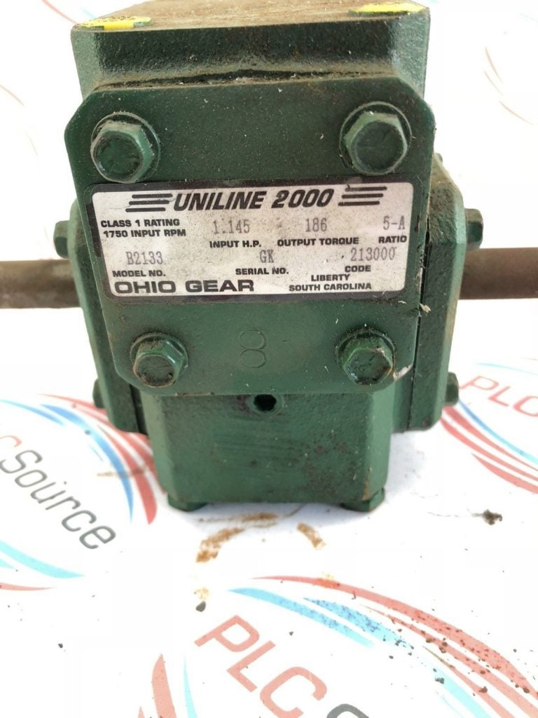 OHIO GEAR B2133 GEAR REDUCER 5-A RATIO, 1.145 INPUT HP, 186 OUTPUT TORQUE