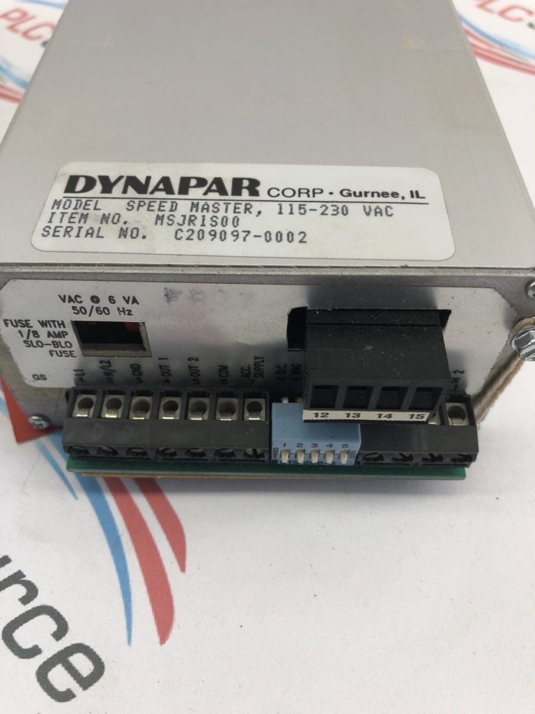 DYNAPAR MAX JR SPEED 1 SPEED MASTER MSJR1S00 115-230 VAC