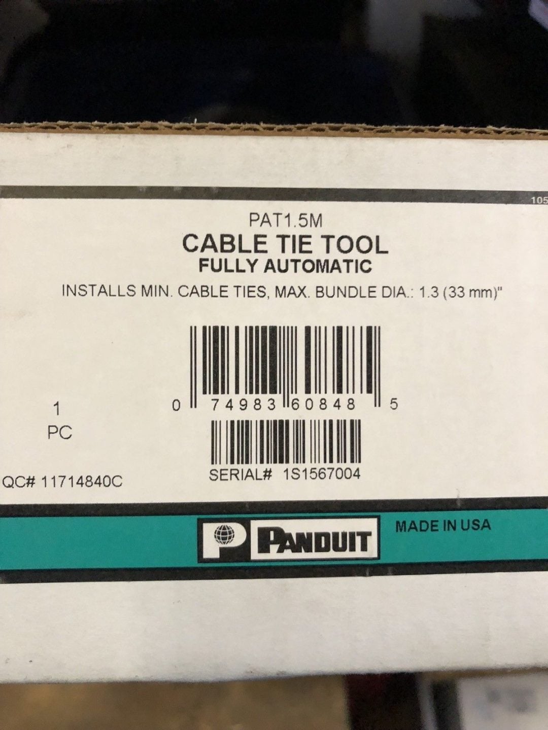 PANDUIT PAT1.5M CABLE TIE TOOL, FULLY AUTOMATIC WITH PLASTIC ERGONOMIC ...