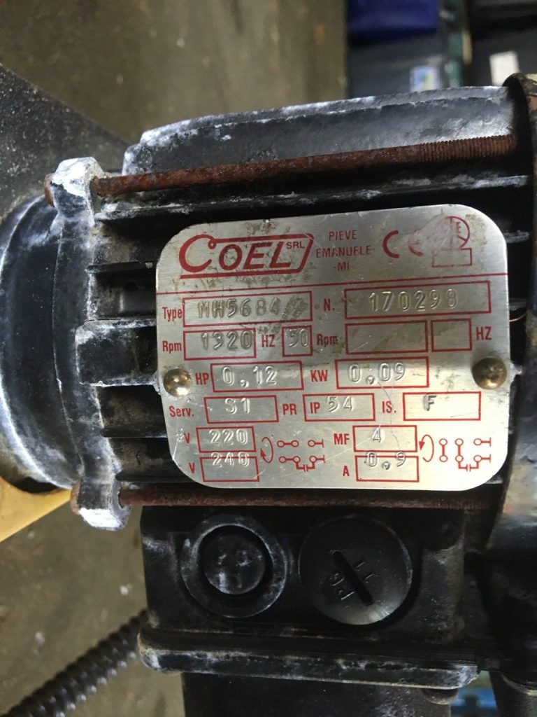 COEL MH56B4 1320 RPM 50Hz 240 VOLT ELECTRIC MOTOR ASSEMBLY FOR PARTS ONLY