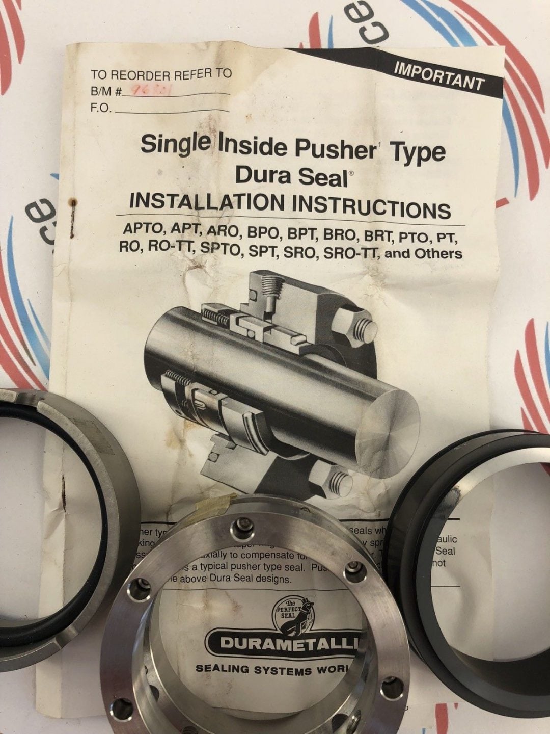 DURAMETALLIC 96801 SINGLE INSIDE PUSHER TYPE DURA SEAL