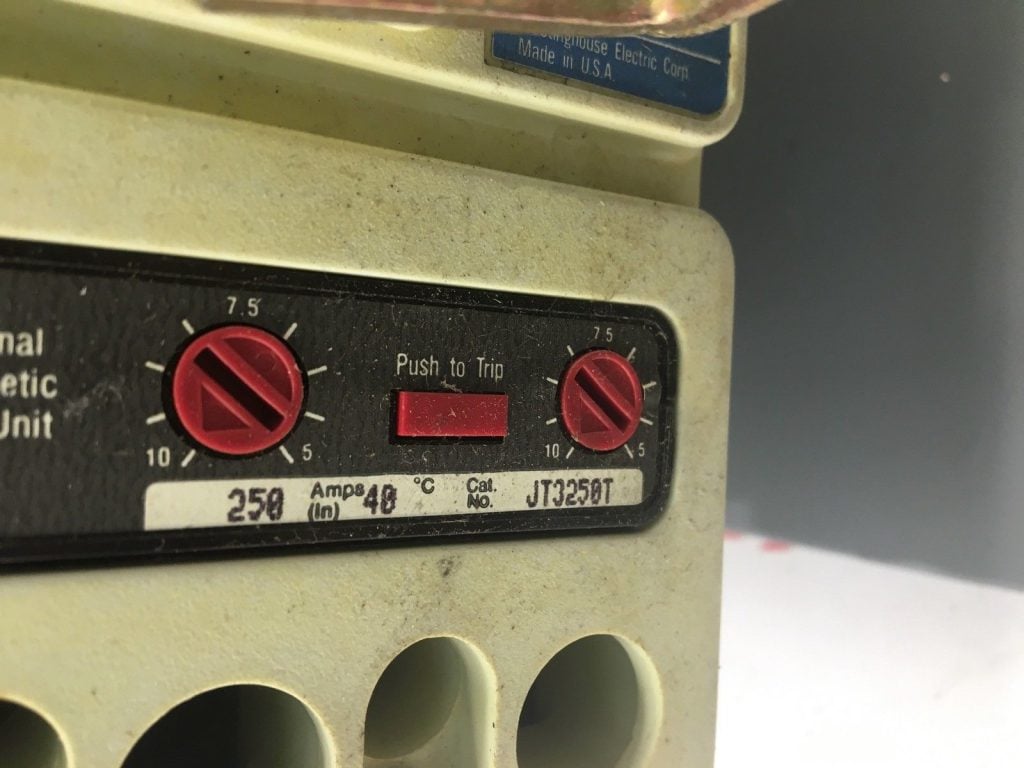 WESTINGHOUSE SER. C 250A 600V JDB3250C CIRCUIT BREAKER W/ JT3250T TRIP UNIT