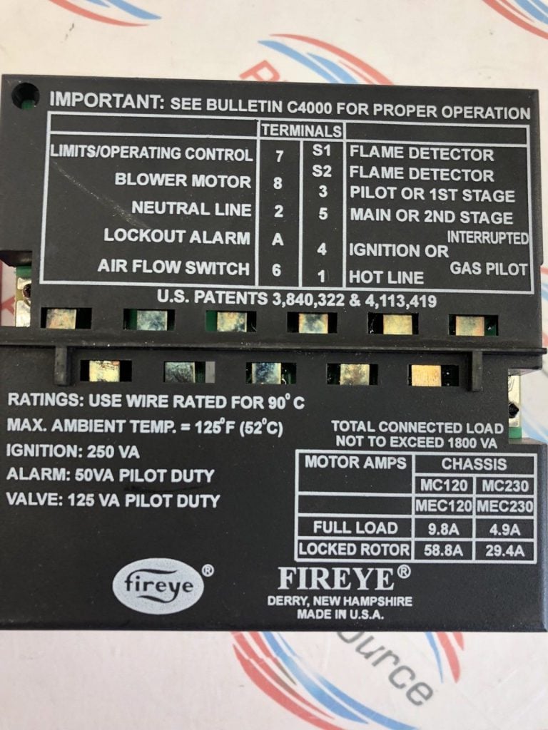 FIREYE MC120 PROGRAMMER MODULE CHASSIS