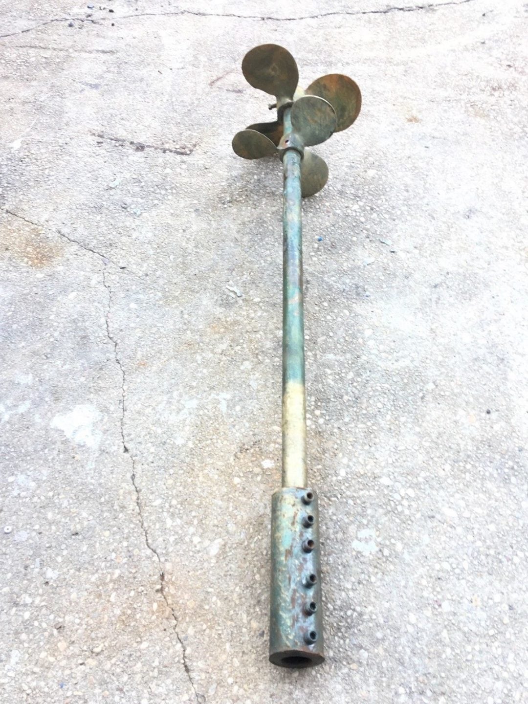 DOUBLE AXIAL PADDLE STIRRER IMPELLER with COUPLED SHAFT 41-1/2" Lx9-3/4 ...