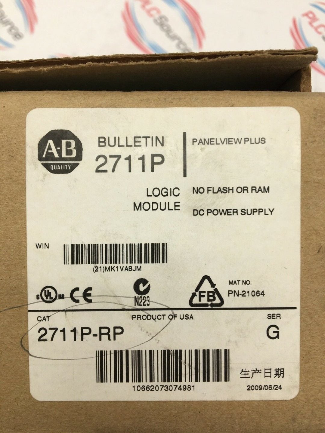 ALLEN BRADLEY 2711P-RP SERIES G LOGIC MODULE