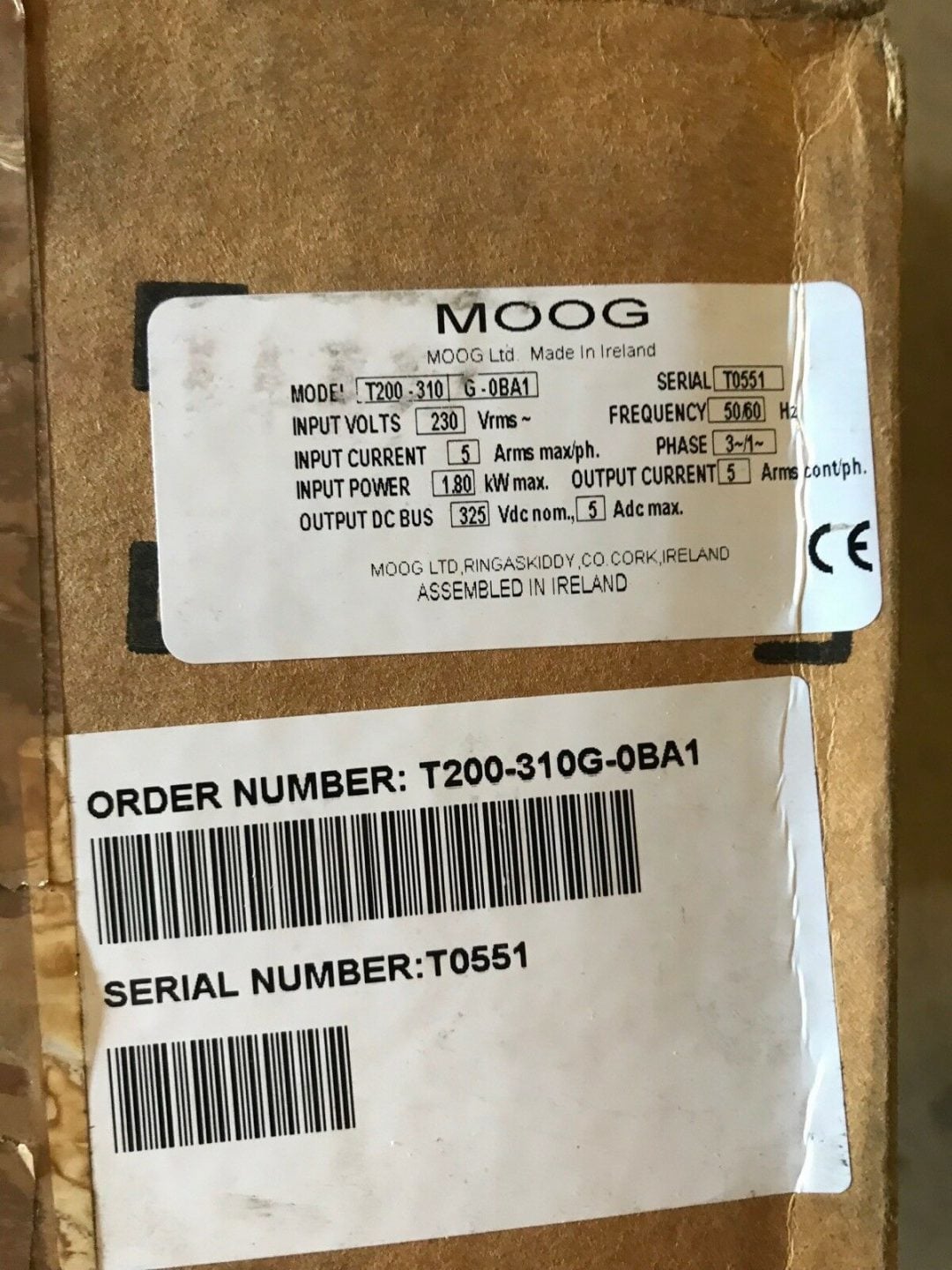 MOOG T200-310G-0BA1 T200-310 SERVO DRIVE