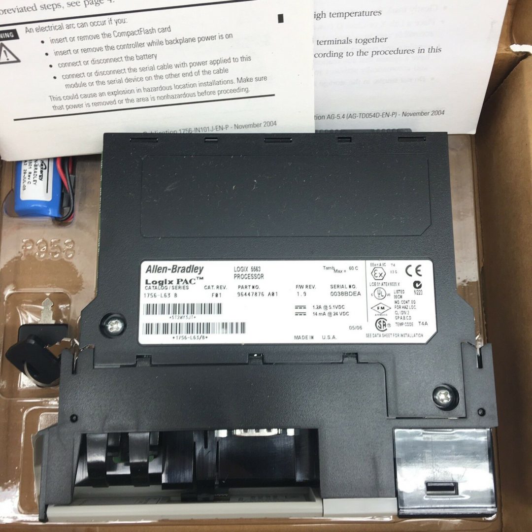 ALLEN BRADLEY 1756-L63 SERIES B PROCESSOR UNIT