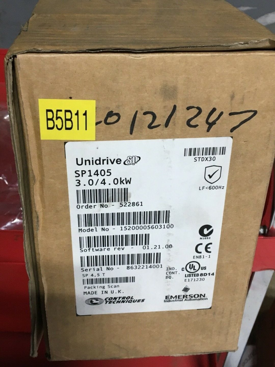 EMERSON UNIDRIVE SP1402 1.1/1.5KW