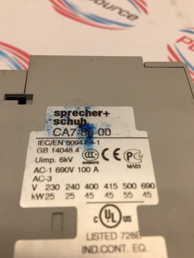 SPRECHER+SCHUH CA7-85-00 CONTACTOR