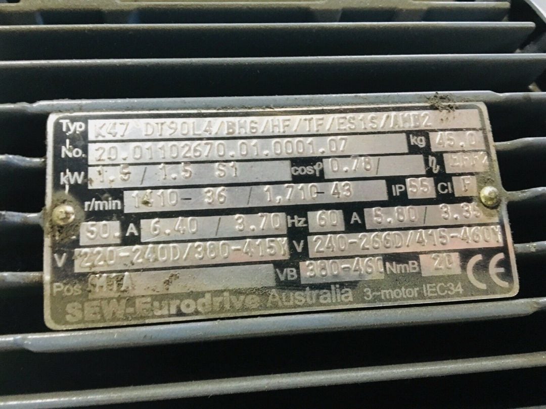 SEW-EURODRIVE K47 DT90L4/BH6/HF/TF/ES1S/AMB2