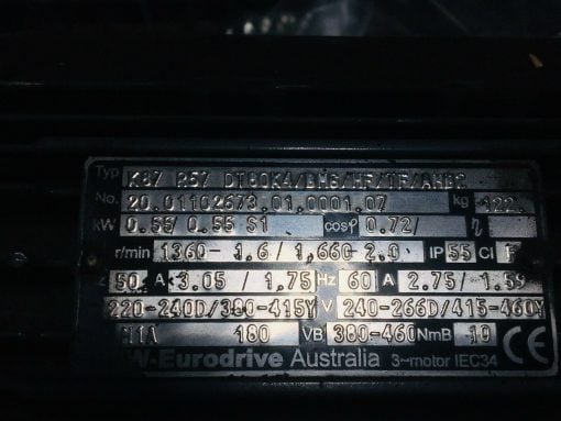 SEW-EURODRIVE K87 R57 DT80K4/BM6/HF/TF/AHB2