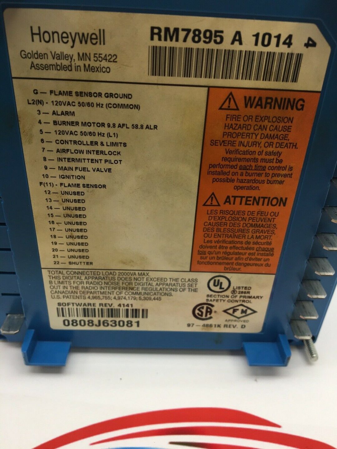Honeywell RM7895 A 1014