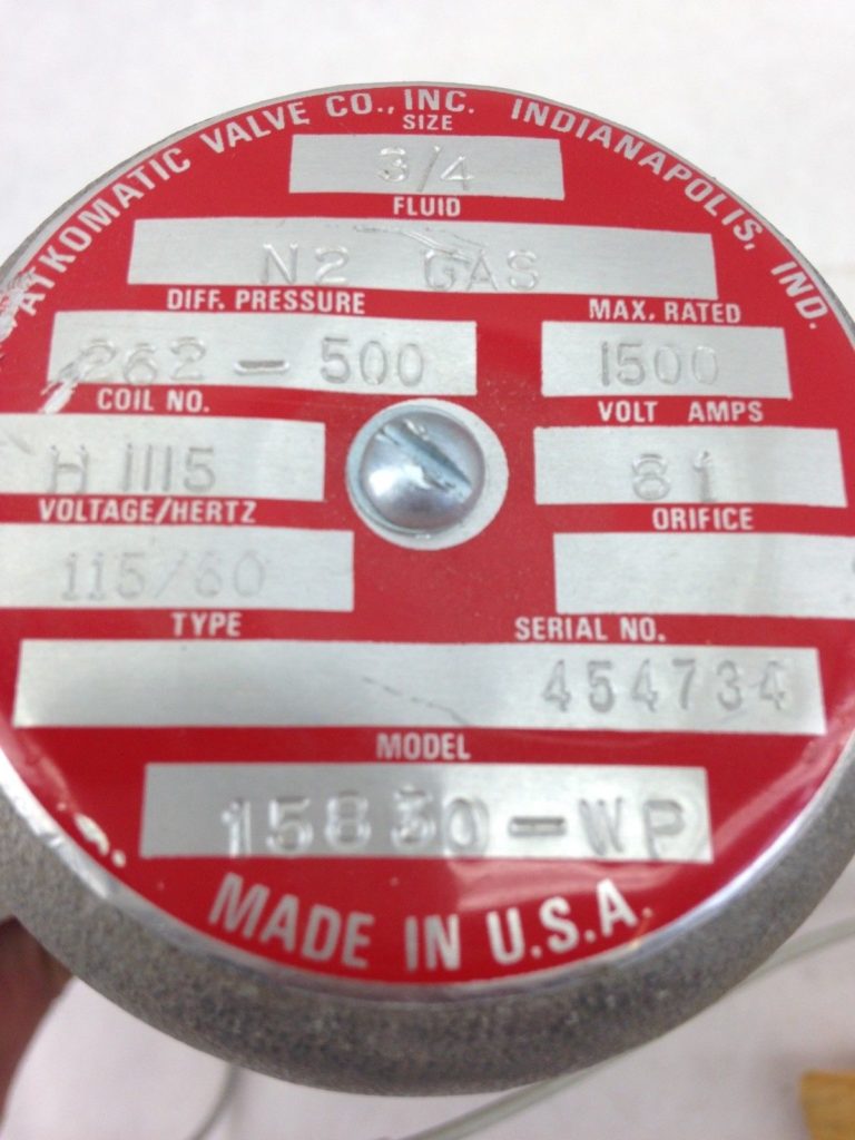 ATKOMATIC VALVE 15830-WP SOLENOID VALVE (B423)