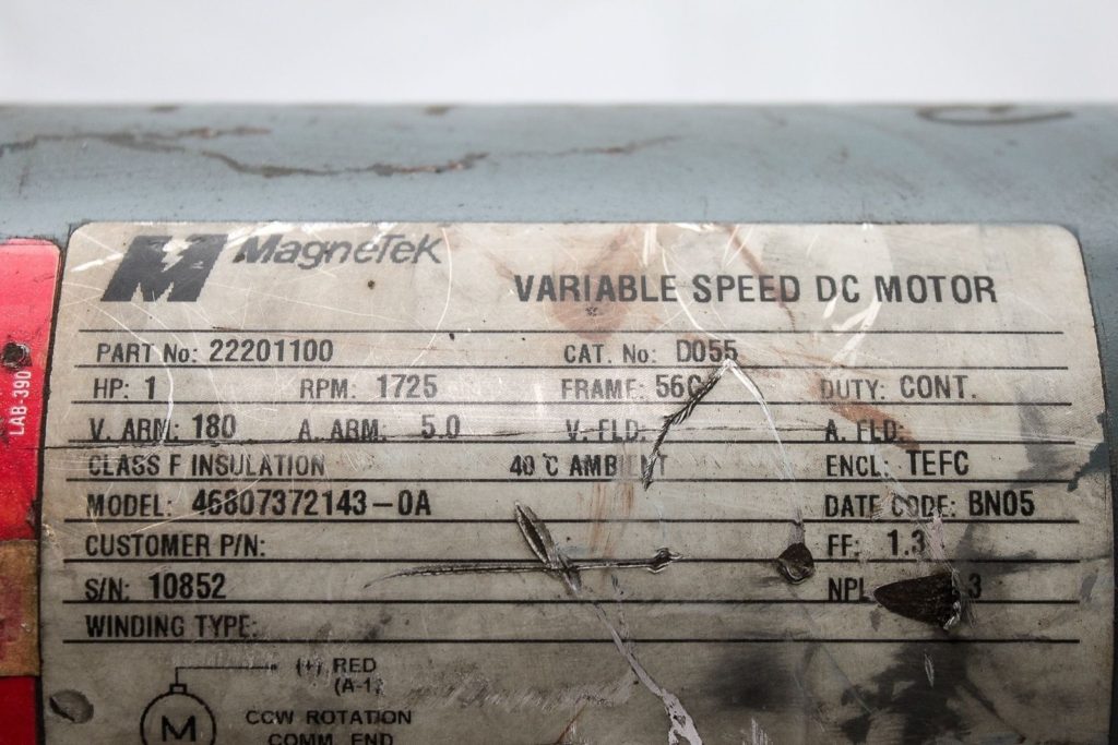 MAGNETEK D055 22201100 1HP 1725RPM VARIABLE SPEED DC MOTOR (B126)