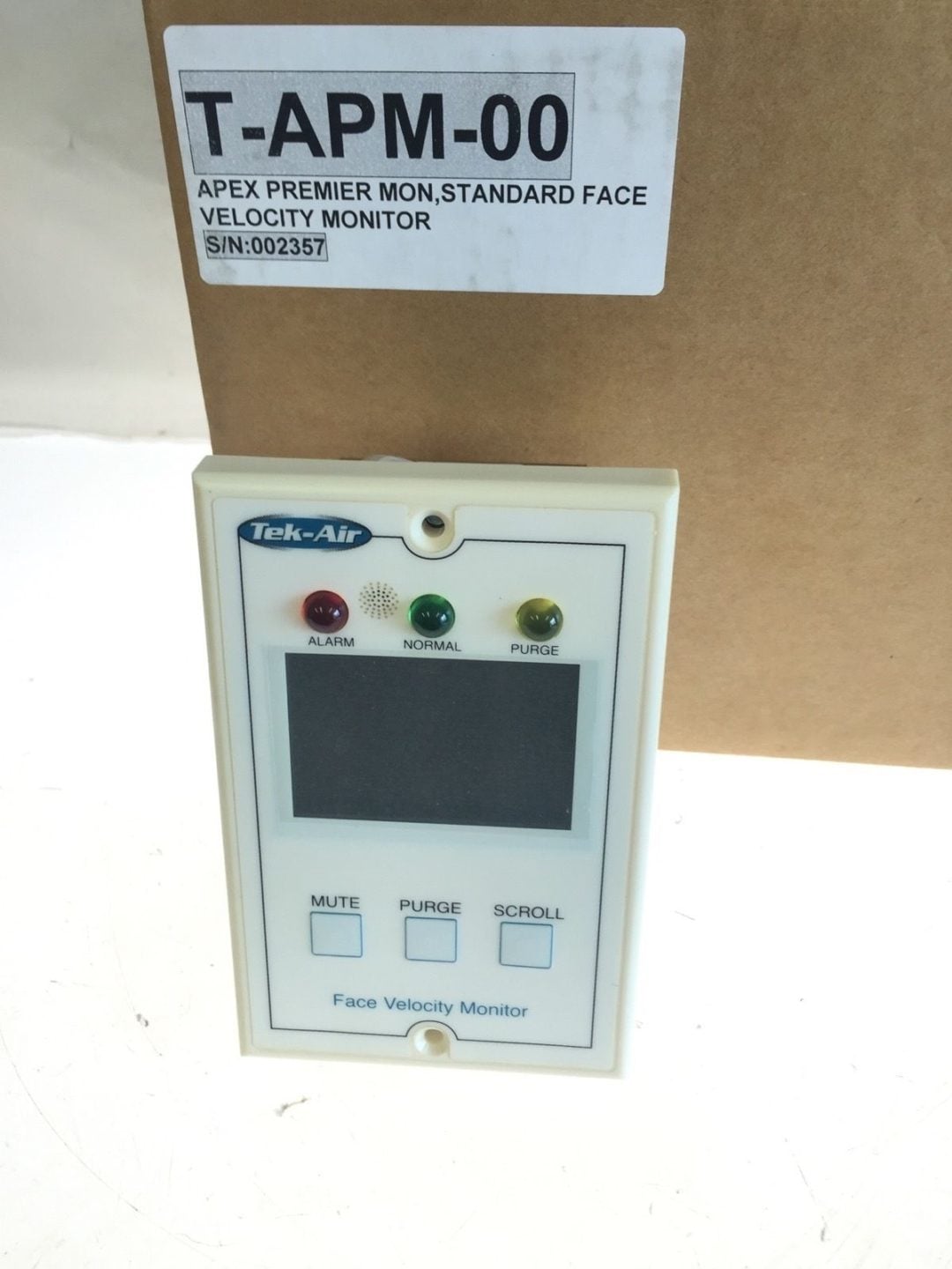 TEK-AIR T-APM-00 APEX Premier Mon Standard Face Velocity Monitor B157