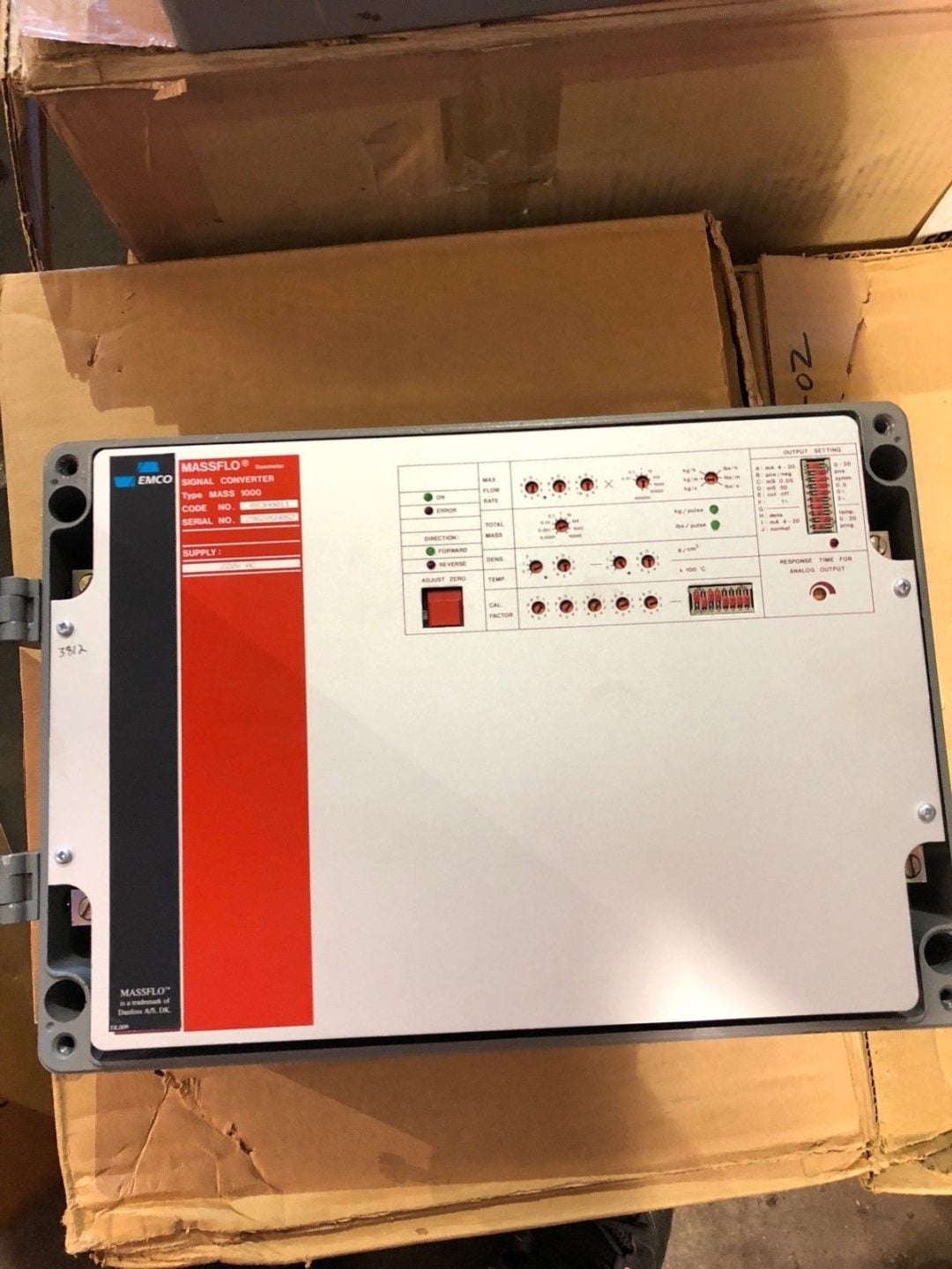 EMCO DANFOSS MASSFLO SIGNAL CONVERTER MASS 1000 CORIOLIS MASS FLOWMETER ...