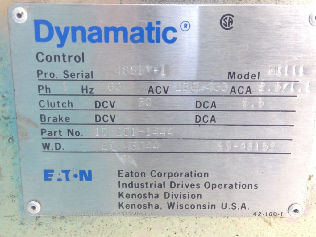 EATON MARK III DYNAMATIC EDDY CURRENT CONTROLLER 15251-1444