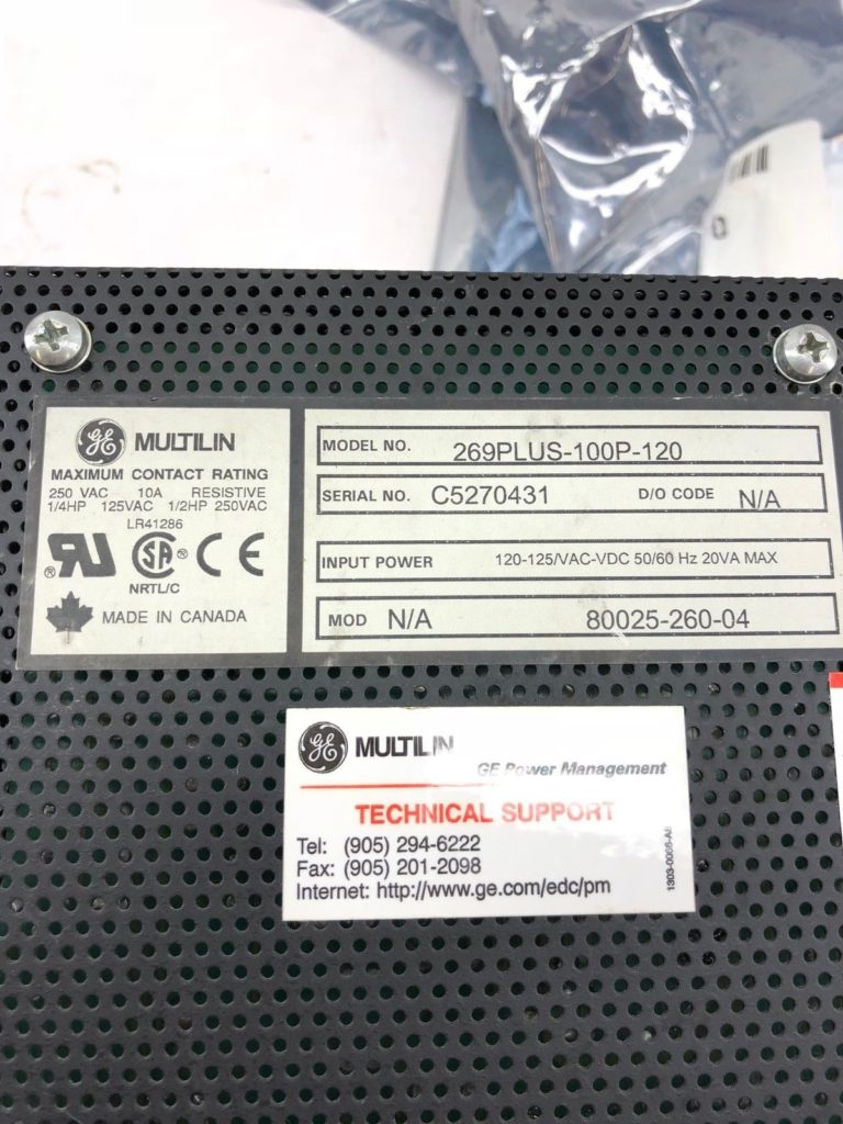 REFURBISHED GE MULTILIN 269 PLUS MOTOR MANAGEMENT RELAY 269PLUS-100P ...