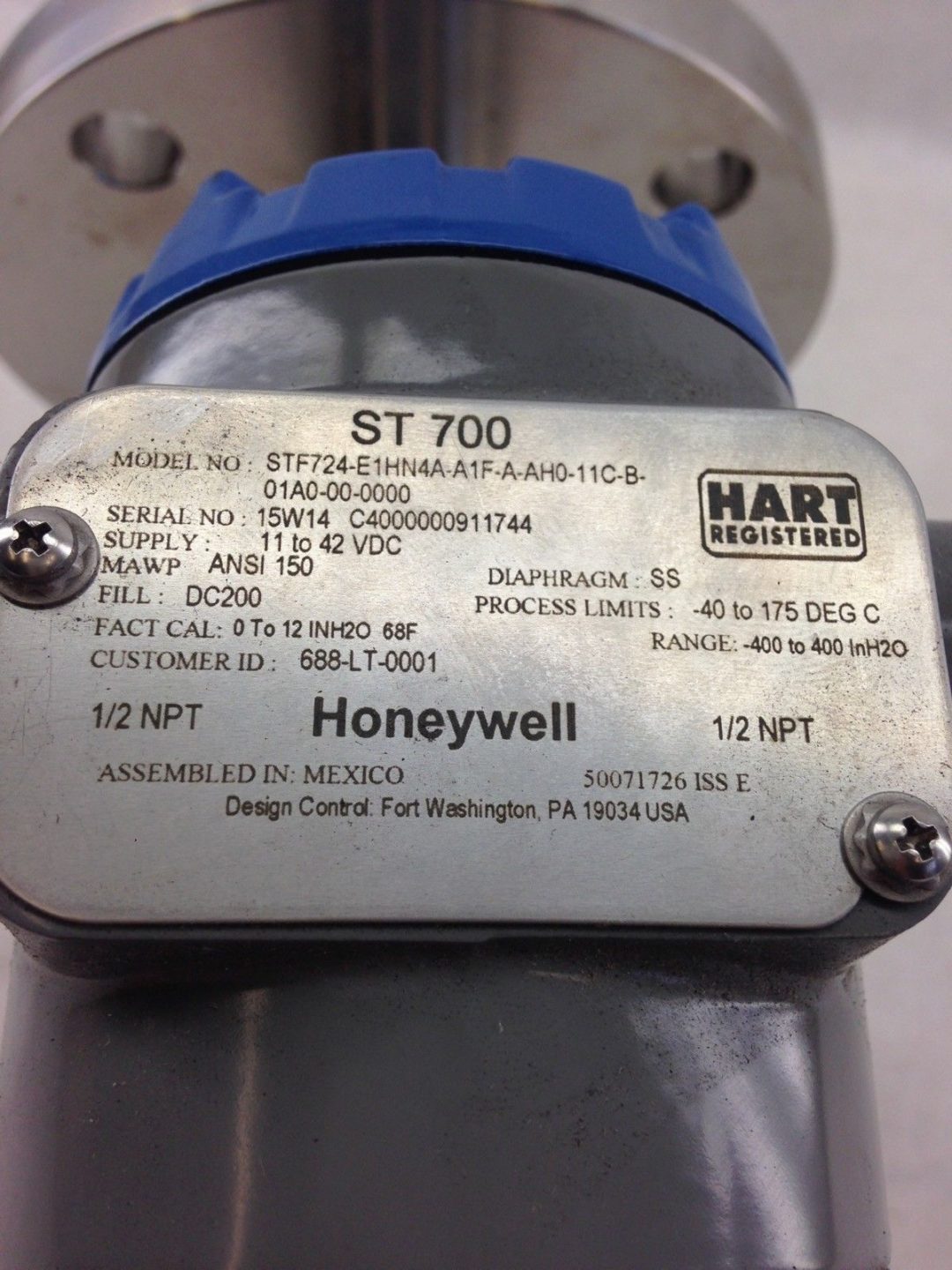 HONEYWELL ST700 PRESSURE TRANSMITTER (B448)